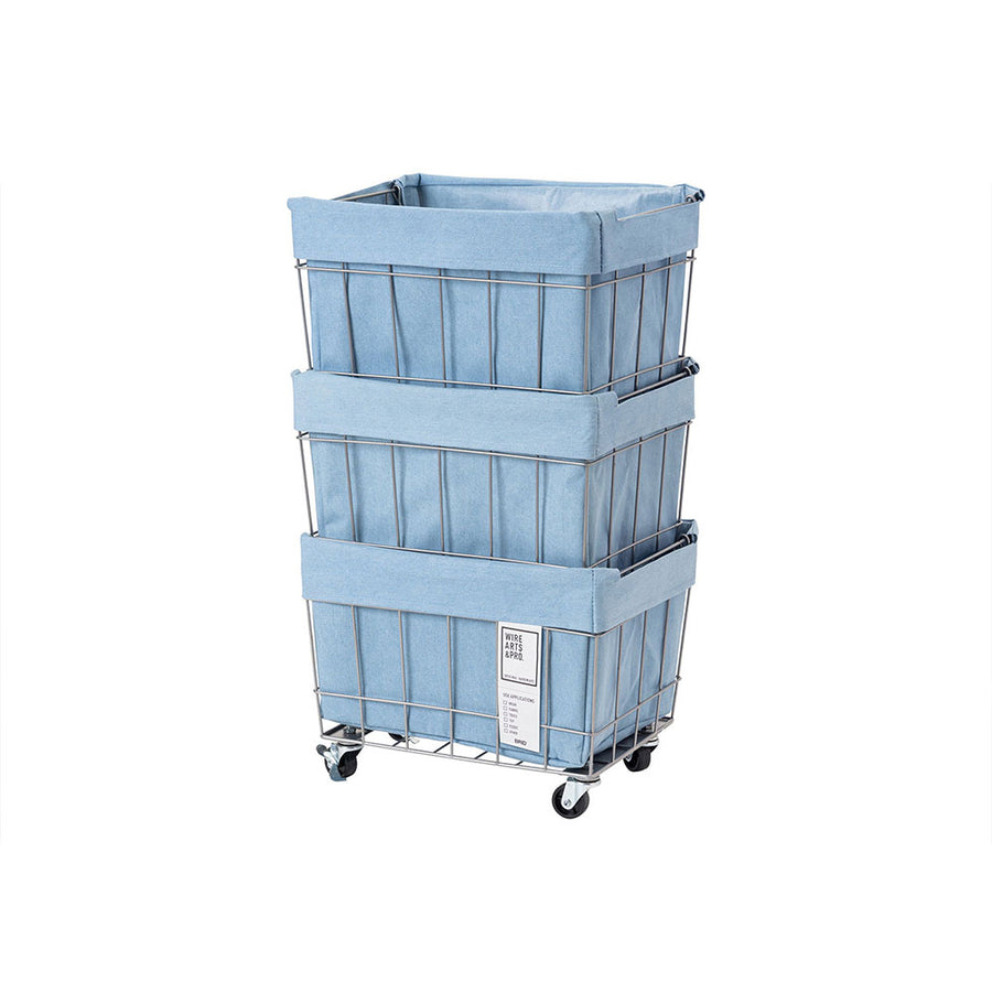 BRID(ブリッド) STACKING BASKET 3 with CASTER WASHABLE COVER - MIRUMU