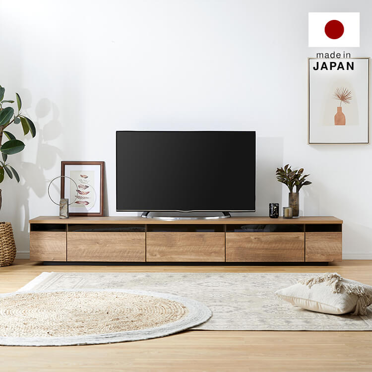 LOWYA(ロウヤ) Japanese-made wooden TV stand with stone pattern [width 240] - ミルム