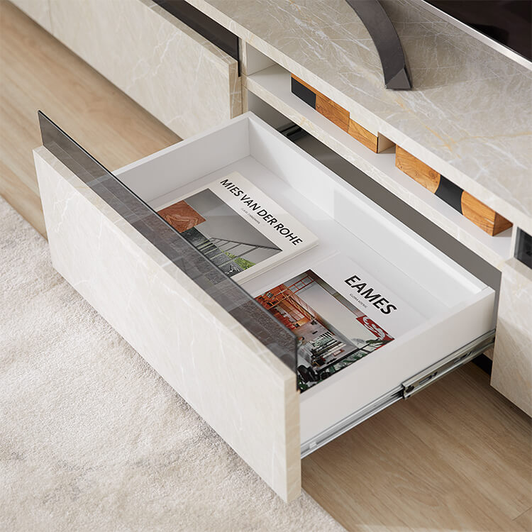 LOWYA(ロウヤ) Japanese-made wooden TV stand with stone pattern [width 240] - ミルム